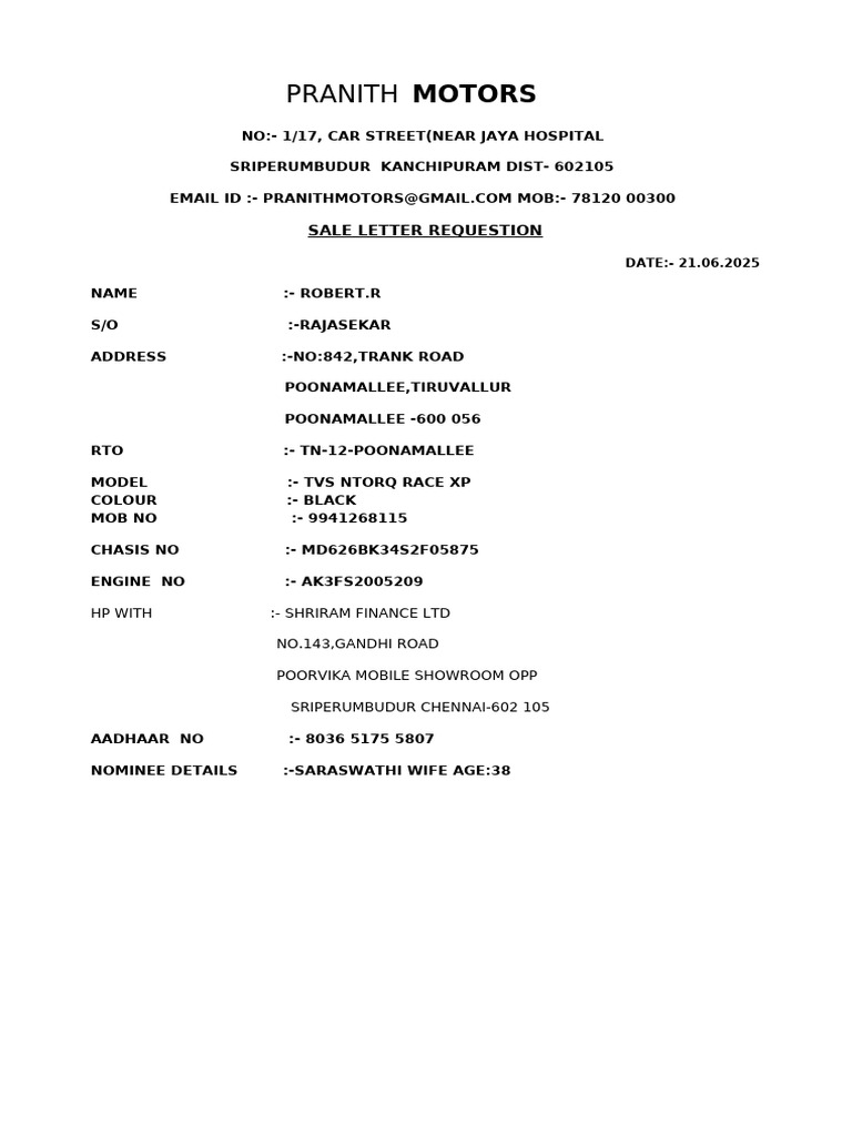 Sale Letter | PDF