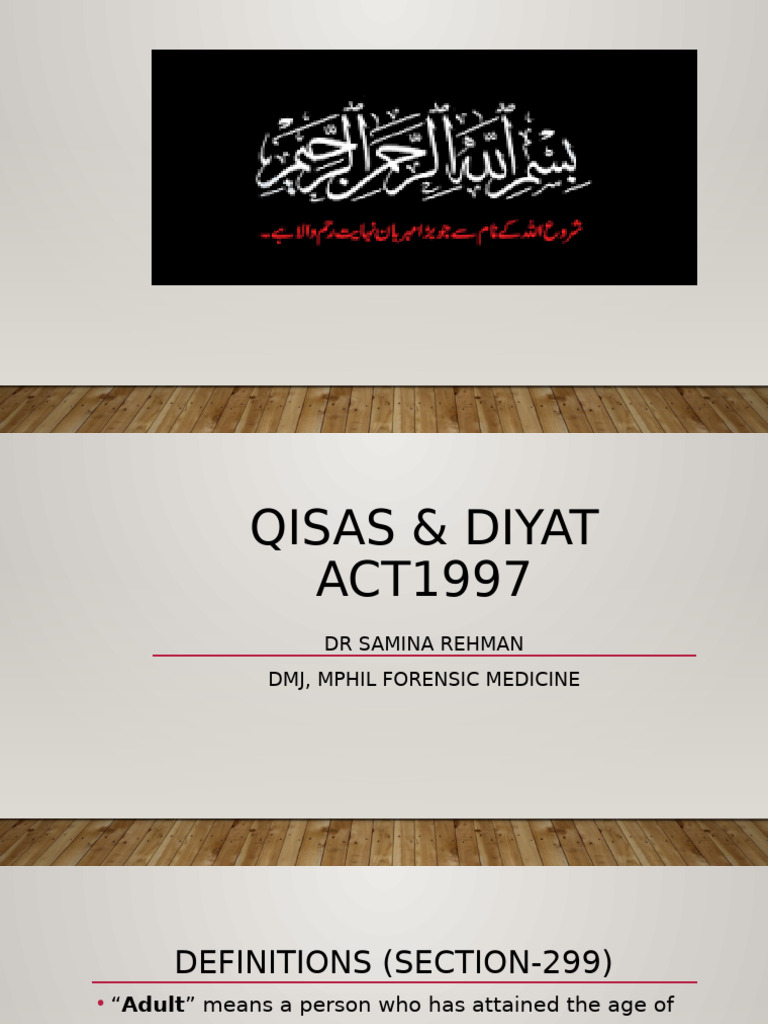 Qisas and Diyat Act 1997 Overview | PDF | Justice | Crime & Violence