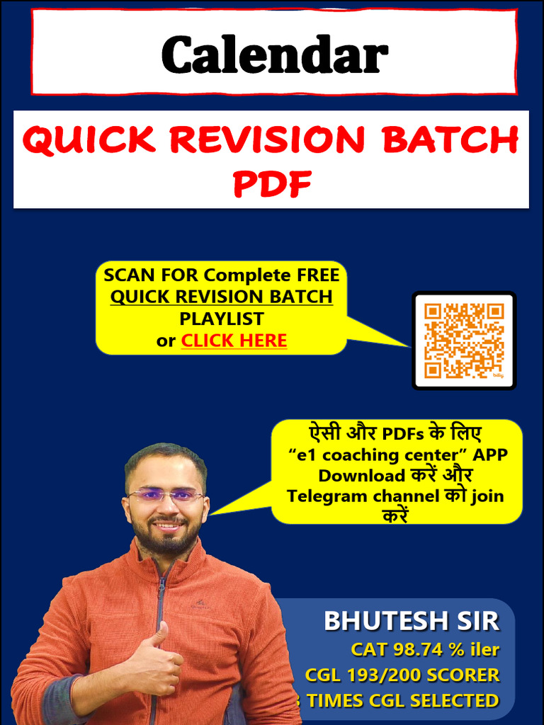 Complete Calendar Quick Revision Batch PDF | PDF