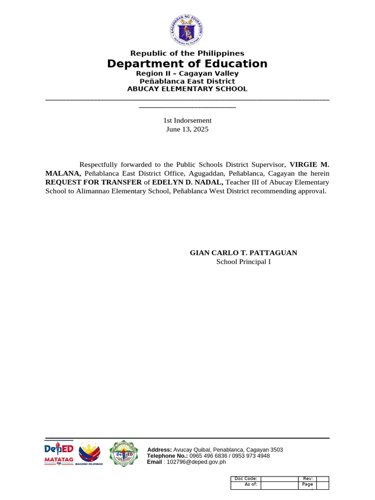 1st Indorsement School | PDF