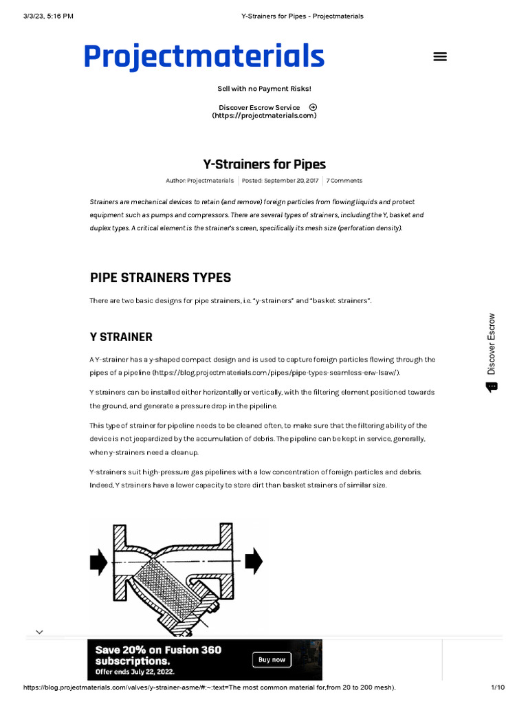 Types of Pipe Strainers Explained | PDF | Steel | Wire