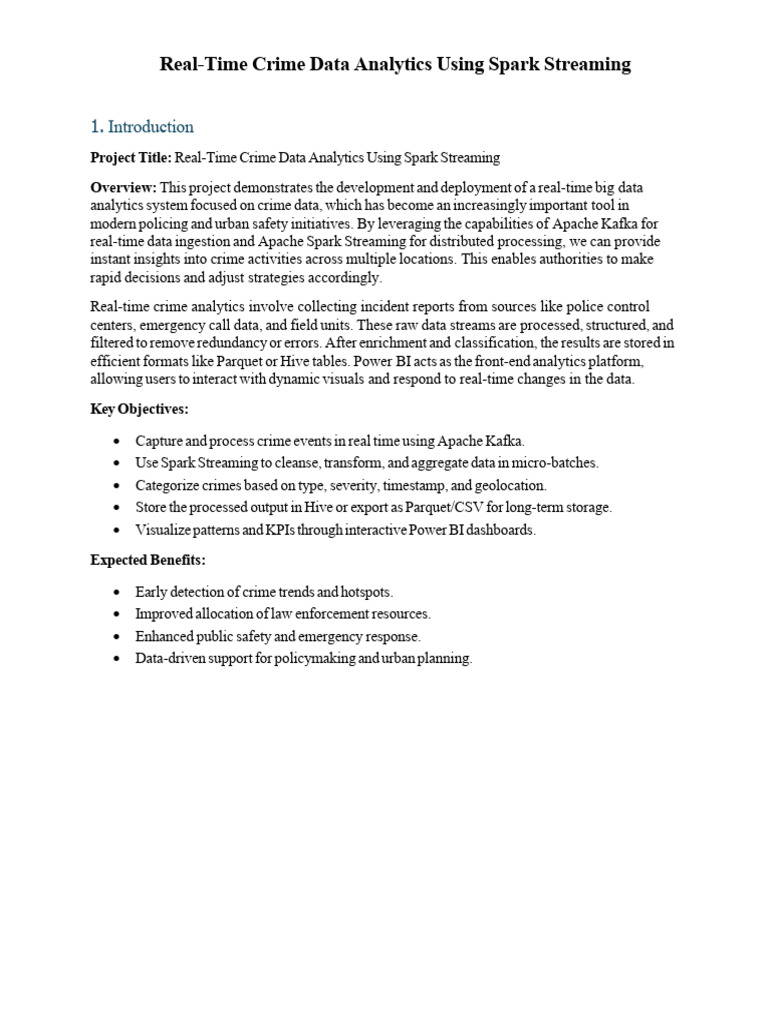 Real Time Crime Dashboard | PDF | Apache Spark | Computing