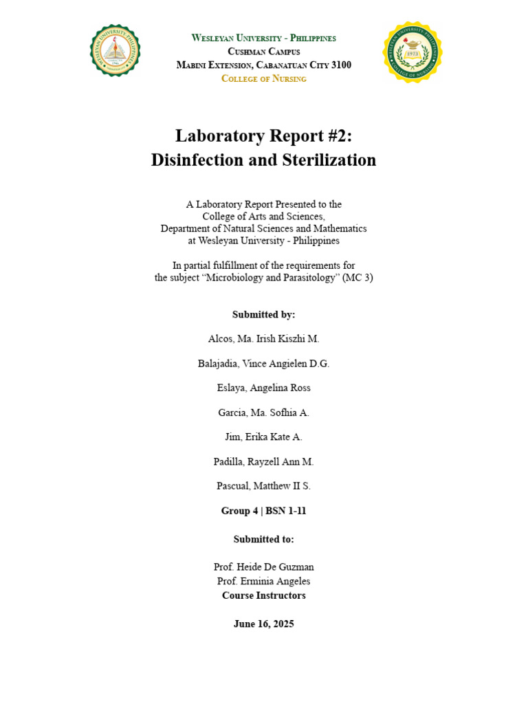 #2 - Disinfection and Sterilization | PDF | Sterilization (Microbiology) | Disinfectant