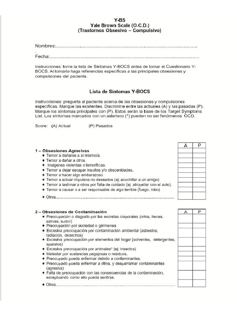 Escala y Bocs Obse Comp | PDF