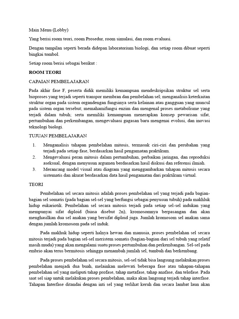Virtual Lab Biologi | PDF