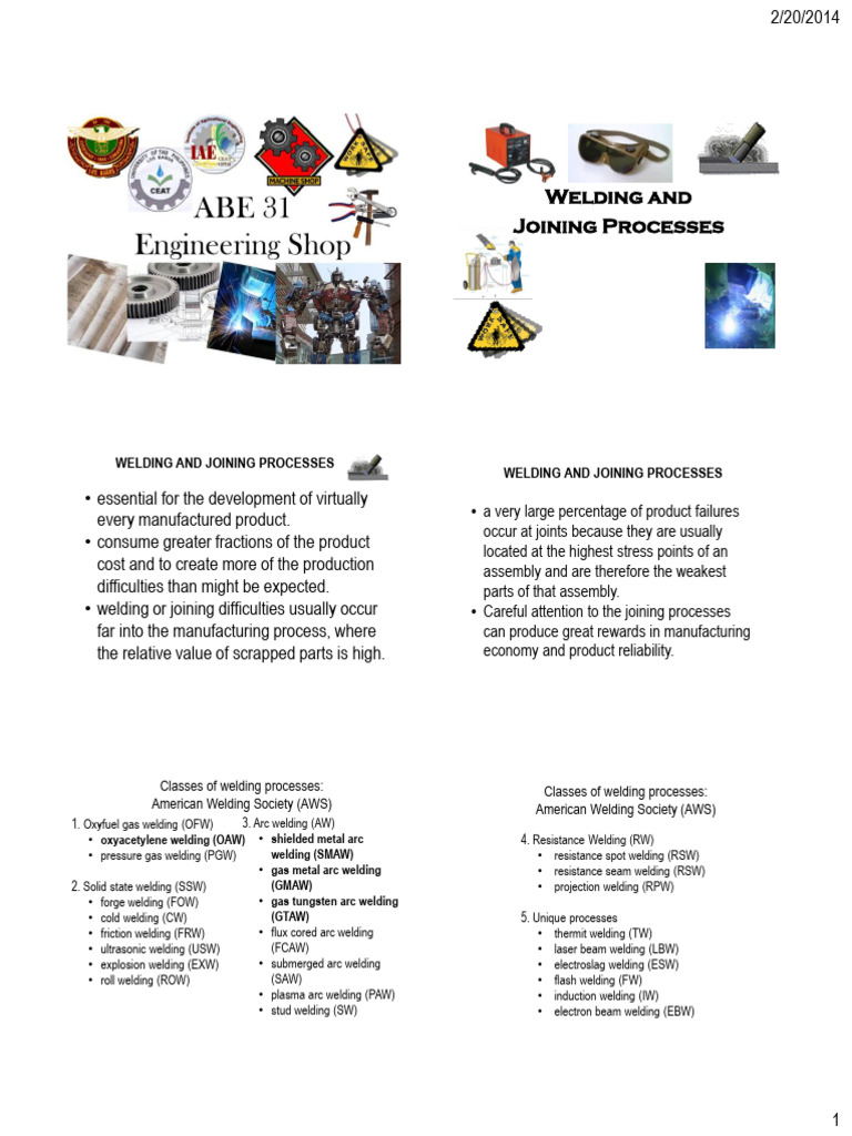 Lecture 9 Welding and Joining Processes | PDF | Welding | Construction