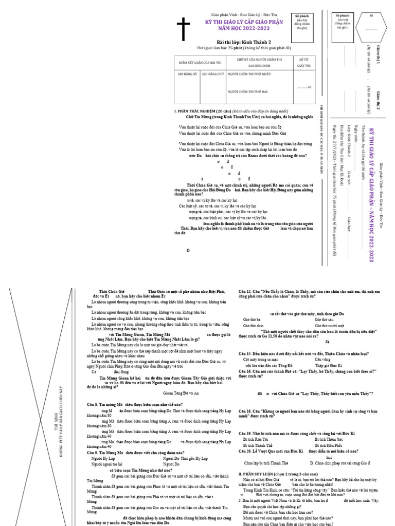 Đề thi GLGP A3 - Lớp KT2 - Chính thức | PDF