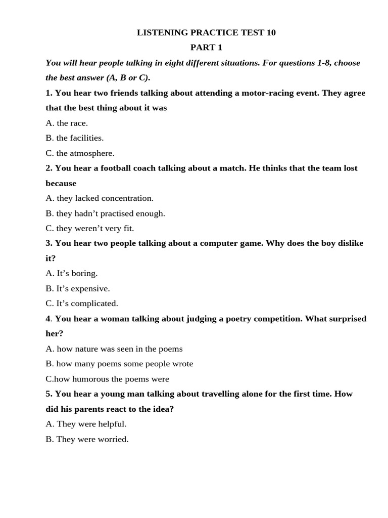 Fce Listening Test 10 | PDF