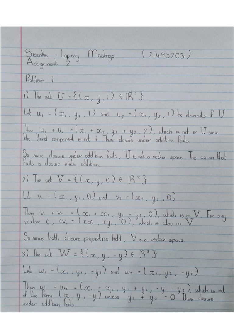 MAT2611 Assignment 2 | PDF