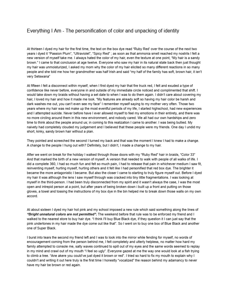 The Personification and Unpacking of Identity | PDF