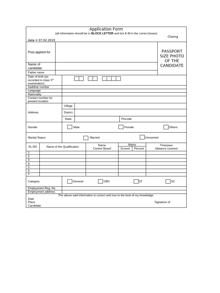 Application Form 2 | PDF