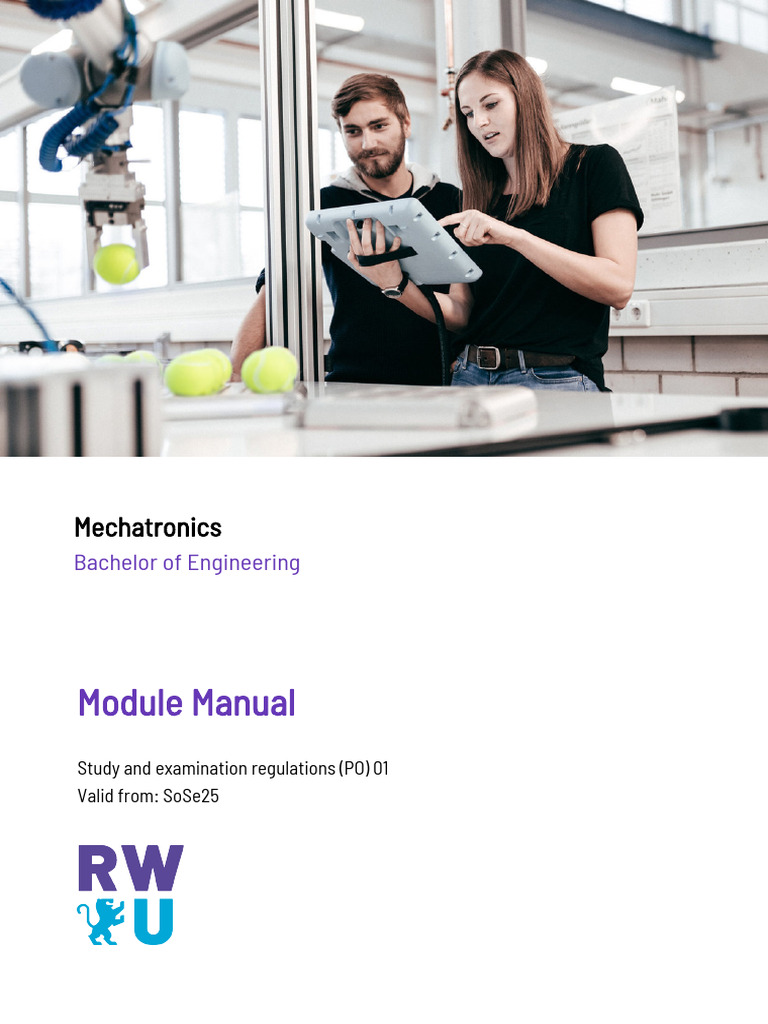 Module Manual SoSe25 Mechatronics B.eng - 1 | PDF | Electrical Network ...