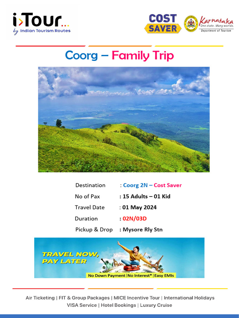 Coorg-2N - Cost Saver - ITR-03-6503 | PDF