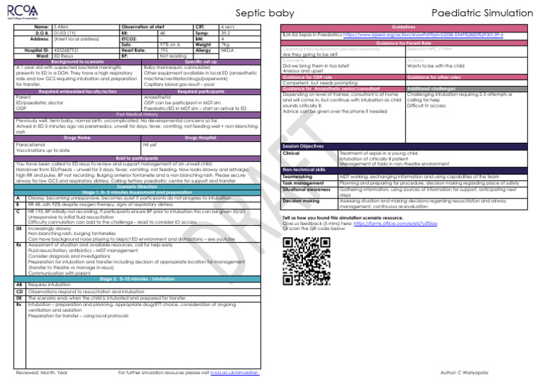 Paediatrics - Septic Baby 0923 | PDF | Sepsis | Emergency Department