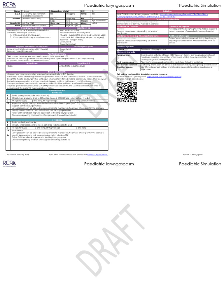 Paediatrics - Laryngospasm 0923 | PDF | Anesthesia | Health Care
