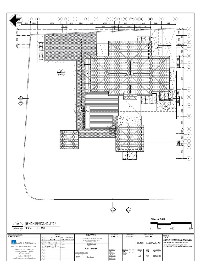 Rk-Ar-0105 Denah Rencana LT Atap | PDF