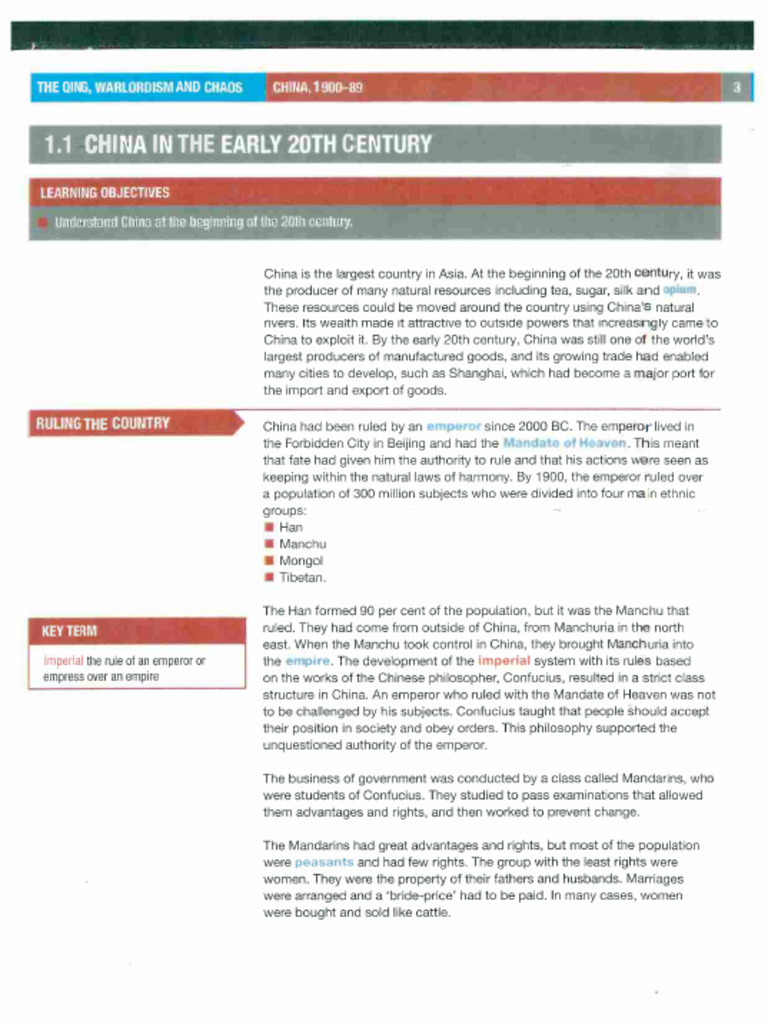 China Textbook Ch. 1 | PDF