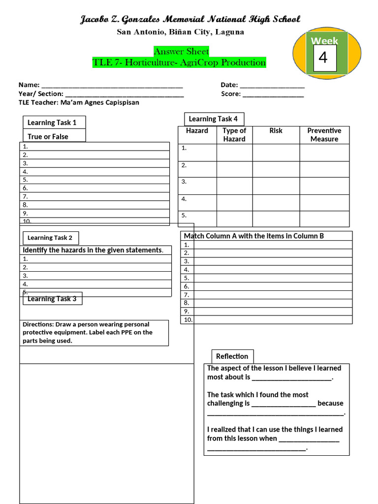Week 4 Answer Sheet | PDF