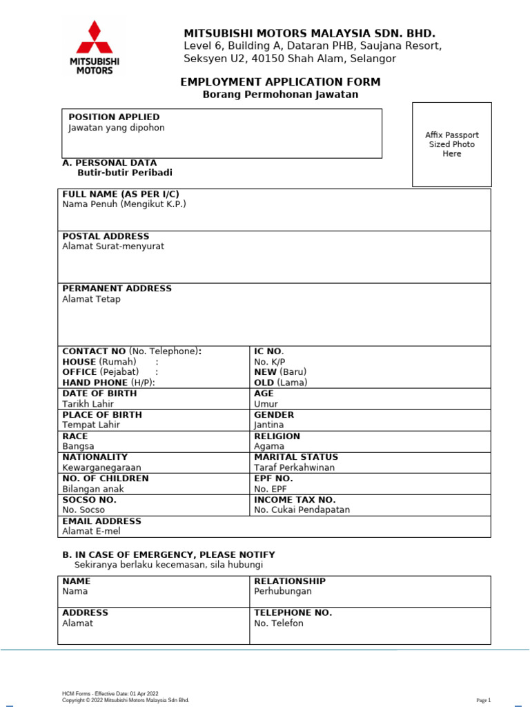 Employment Application Form V2 20220401 | PDF | Employment | Business