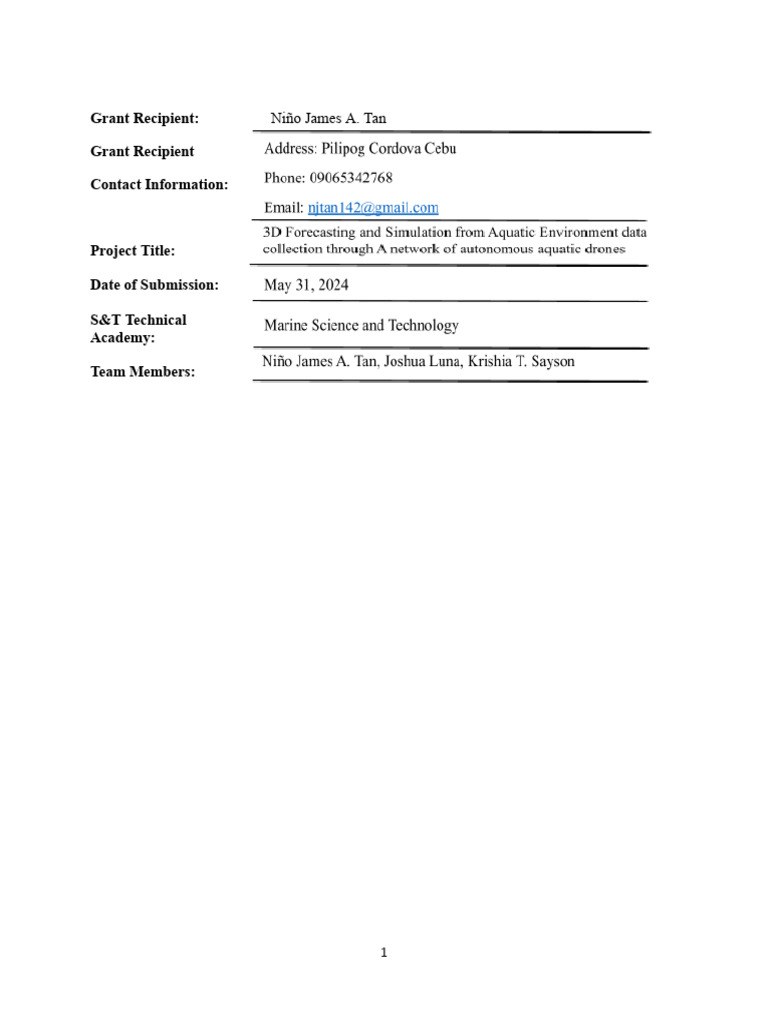 3D Forecasting & Simulation - Project Proposal, Tan, Sayson, Luna | PDF ...