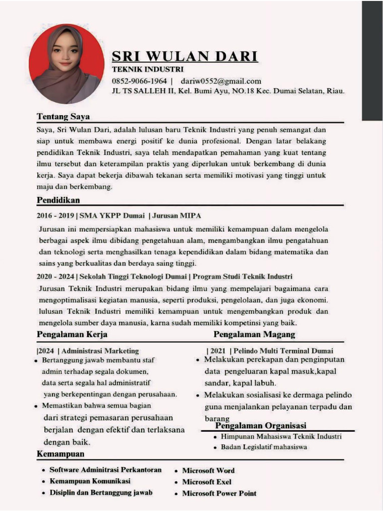 Sri Wulan Dari CV | PDF