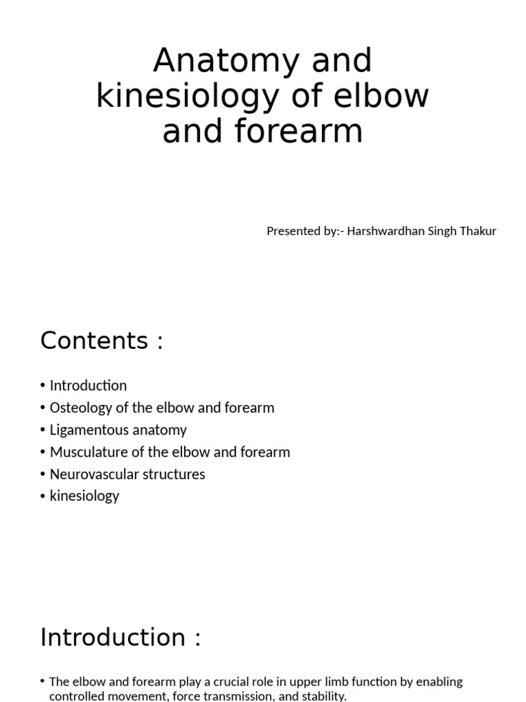 Anatomy and Kinesiology of Elbow and Forearm | PDF | Elbow | Anatomical ...
