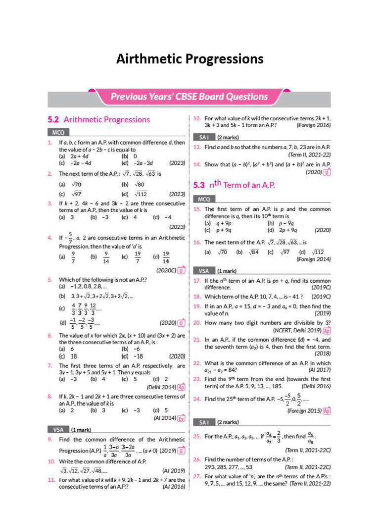 Arithmetic Progression | PDF