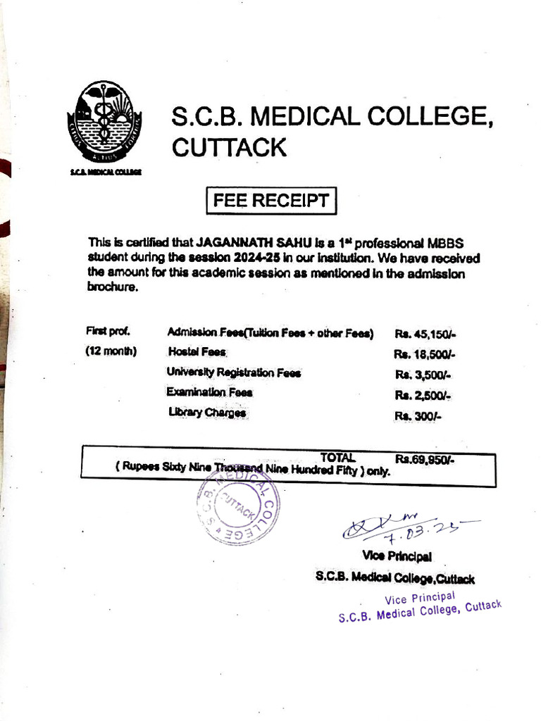 College Fee Receipt | PDF