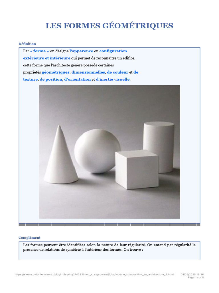 Formes géométriques en architecture | PDF | Couleur | Lumière