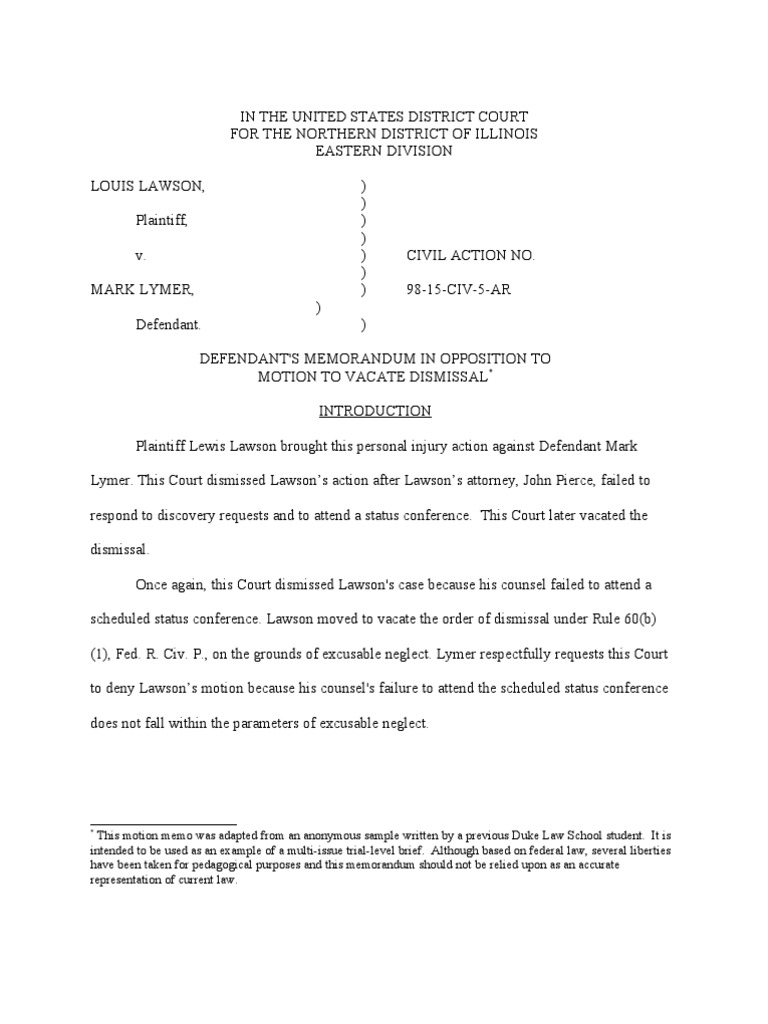Sample Motion Memo Annotated Lawson | PDF | Discovery (Law) | Lawsuit
