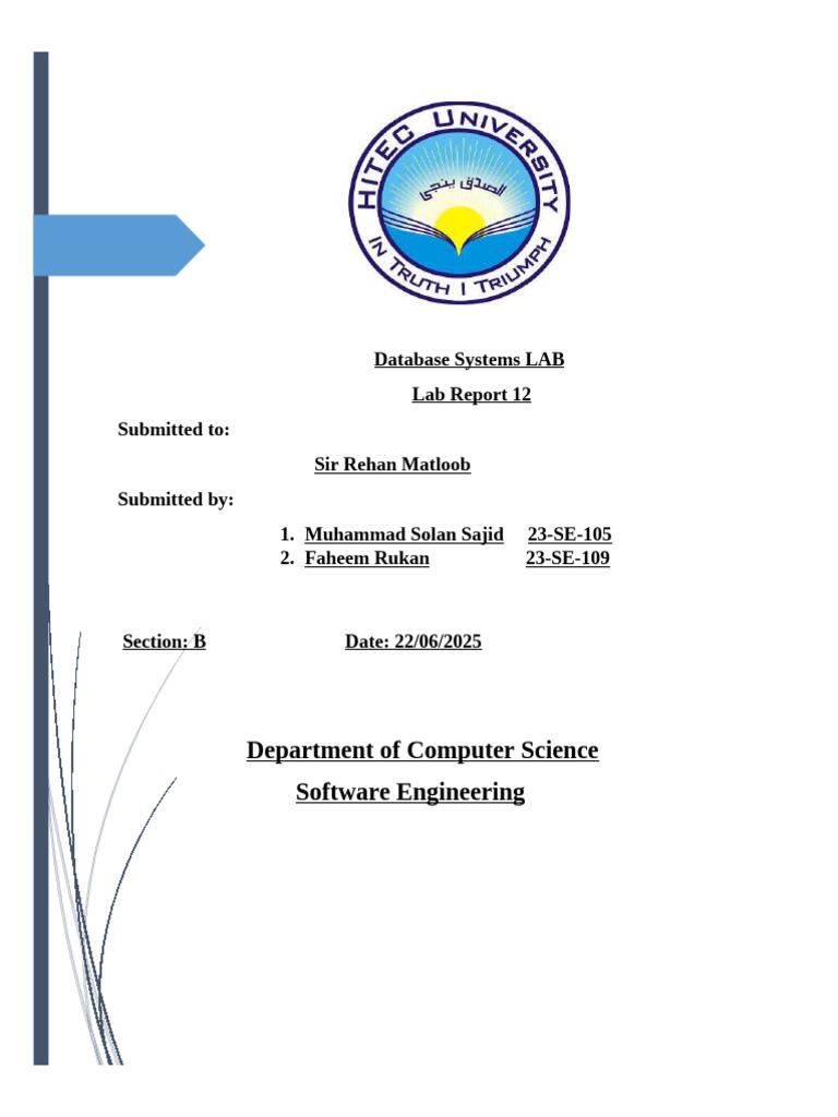 DBS Lab Report 12 | PDF