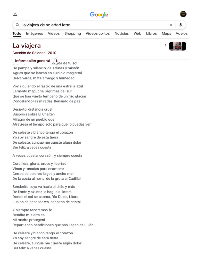 La Viajera de Soledad Letra | PDF