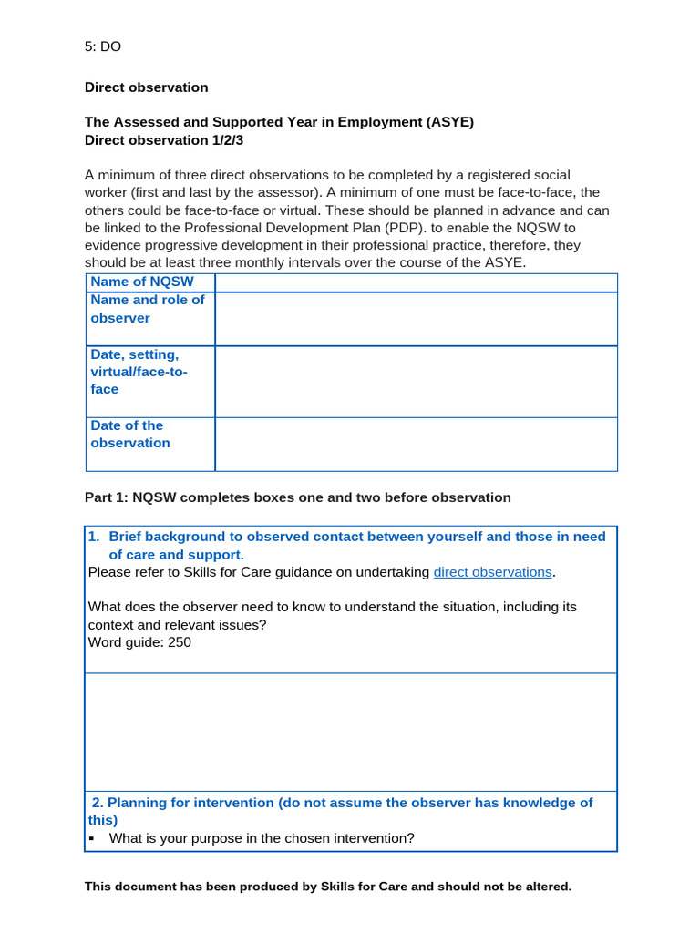 5 Direct Observation Template | PDF | Policy | Knowledge