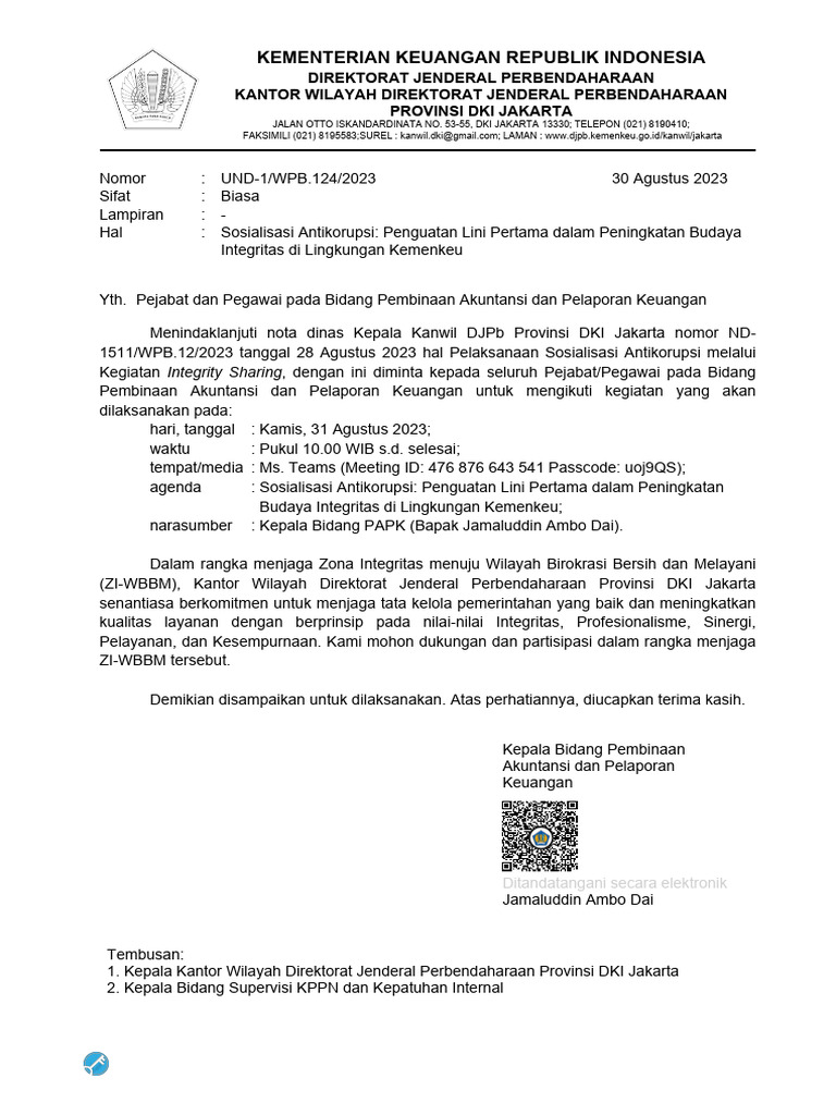 Sosialisasi Antikorupsi_ Penguatan Lini Pertama Dalam Peningkatan Budaya Integritas Di ...