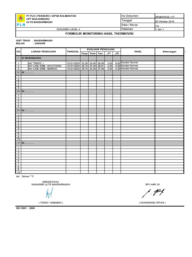Form Thermovisi GI Marabahan | PDF