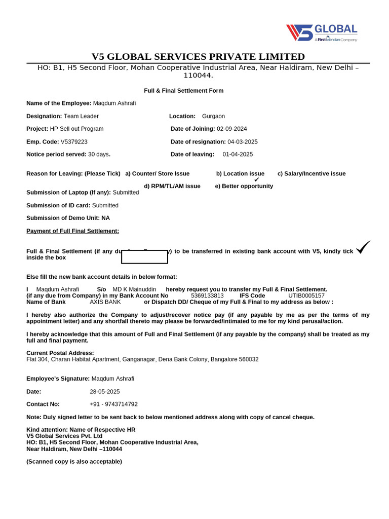 FNF Form | PDF