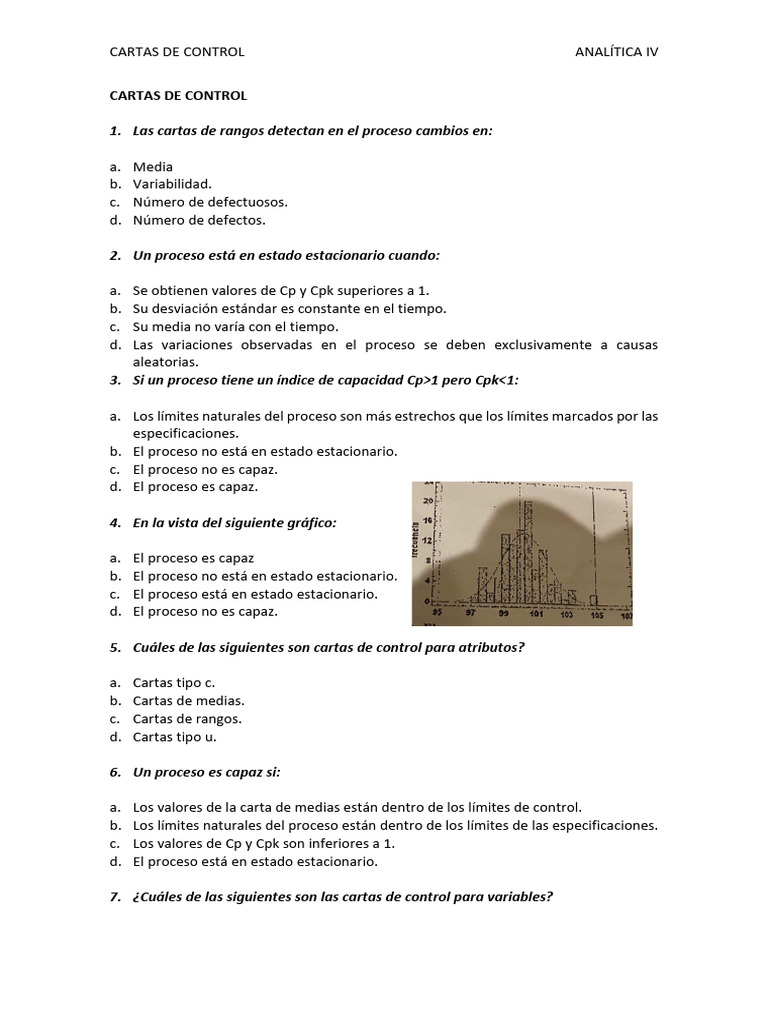 Cartas de Control | PDF