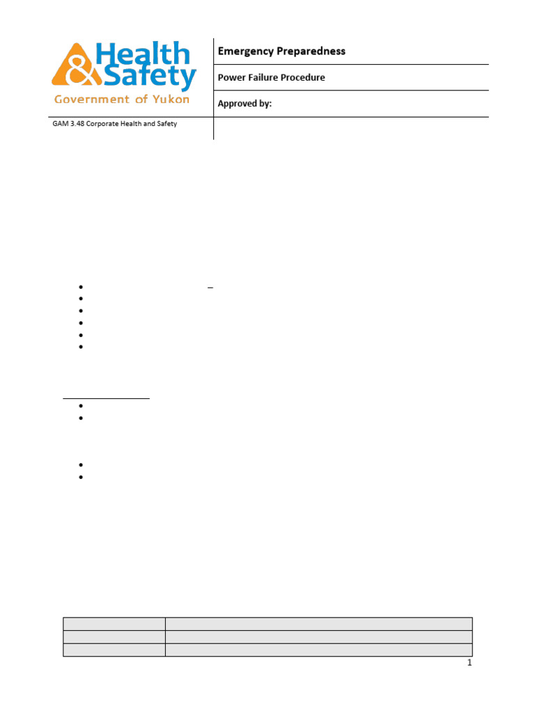 Powerfailure Procedure | PDF