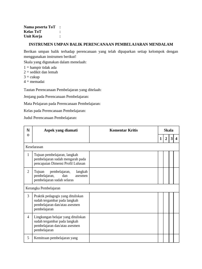 LK Modul 5 - Telaah RPP | PDF