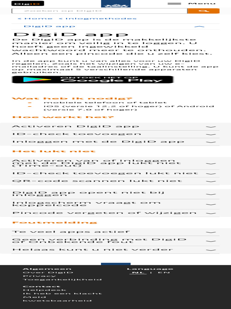 DigiD App DigiD | PDF