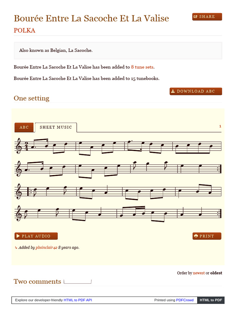 Bourée Entre La Sacoche Et La Valise | PDF
