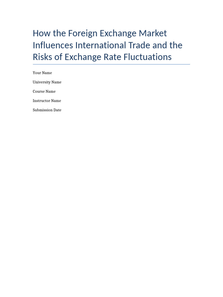 Forex International Trade Term Paper Structure | PDF