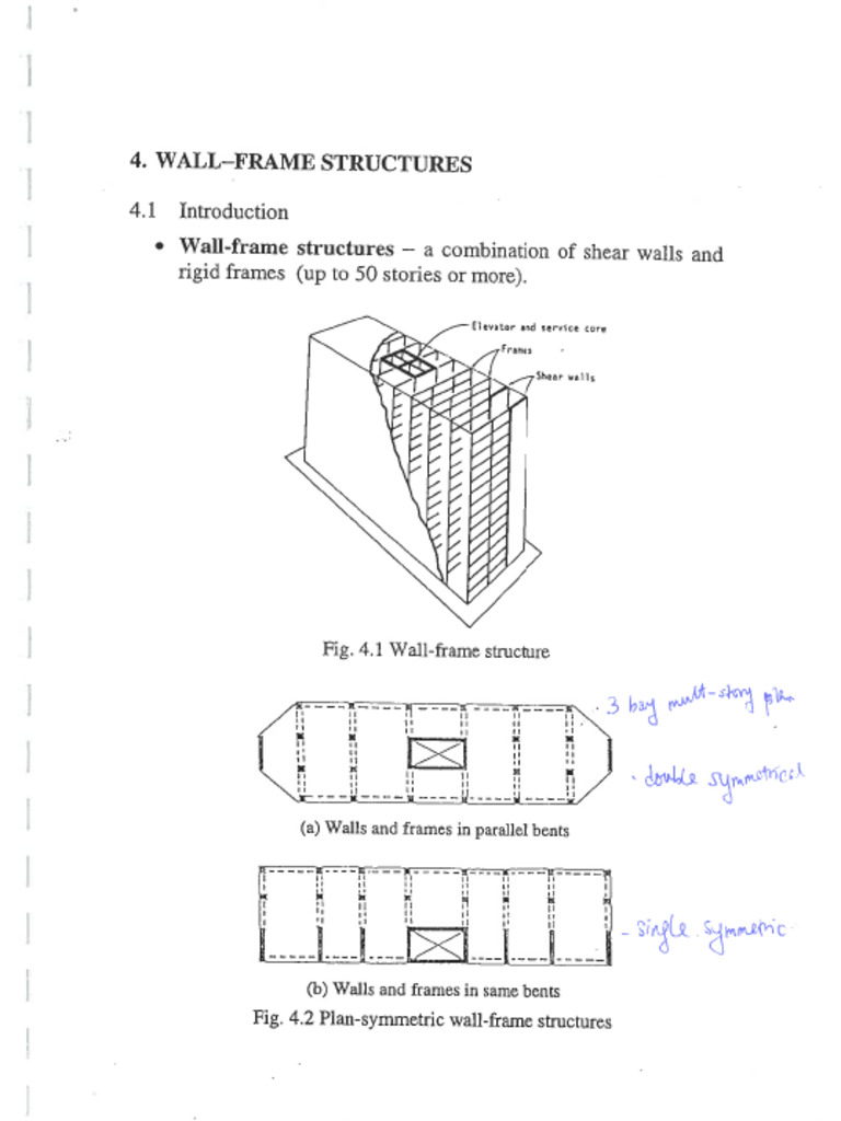 CIVL531 Ch04 Wall Frame Structures | PDF
