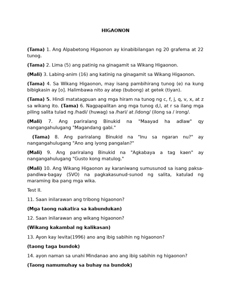 HIGAONON | PDF
