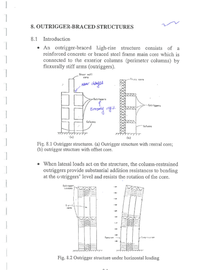 CIVL531 Ch08 Outrigger Braced Structures | PDF