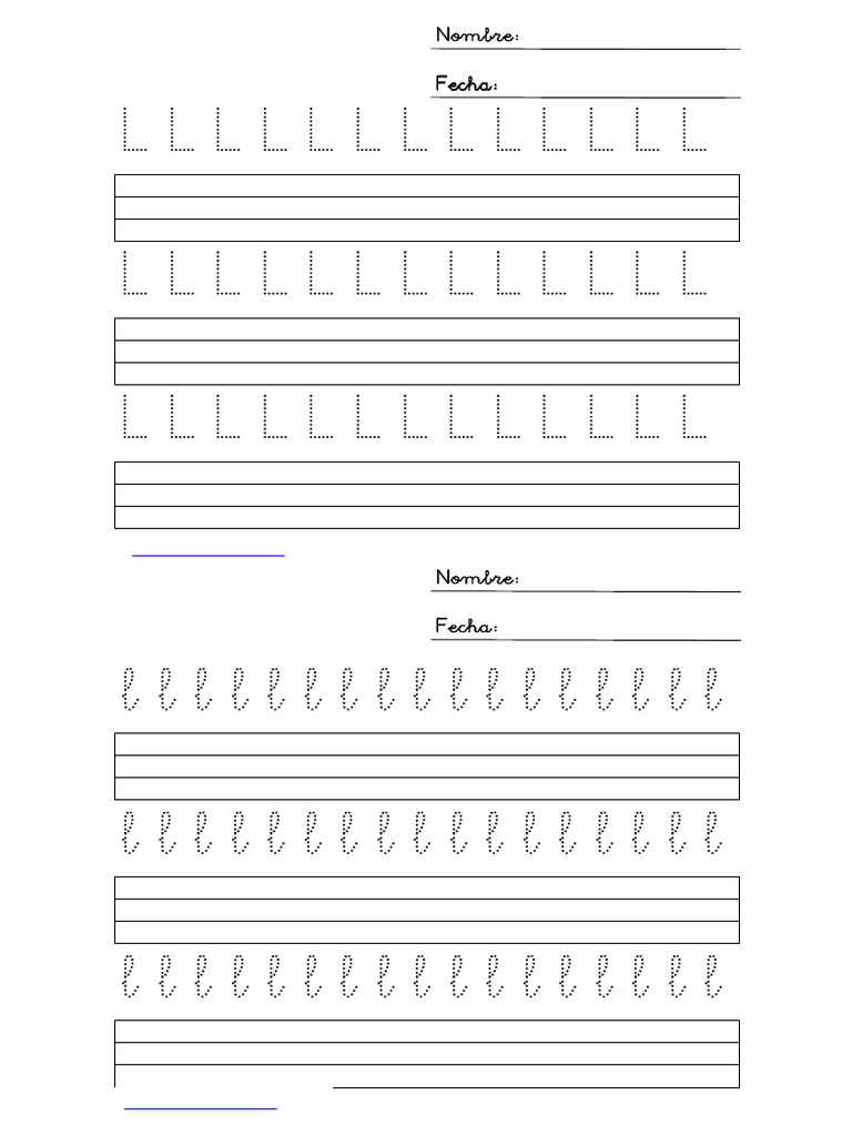 Fichas de Lectoescritura Letra L | PDF