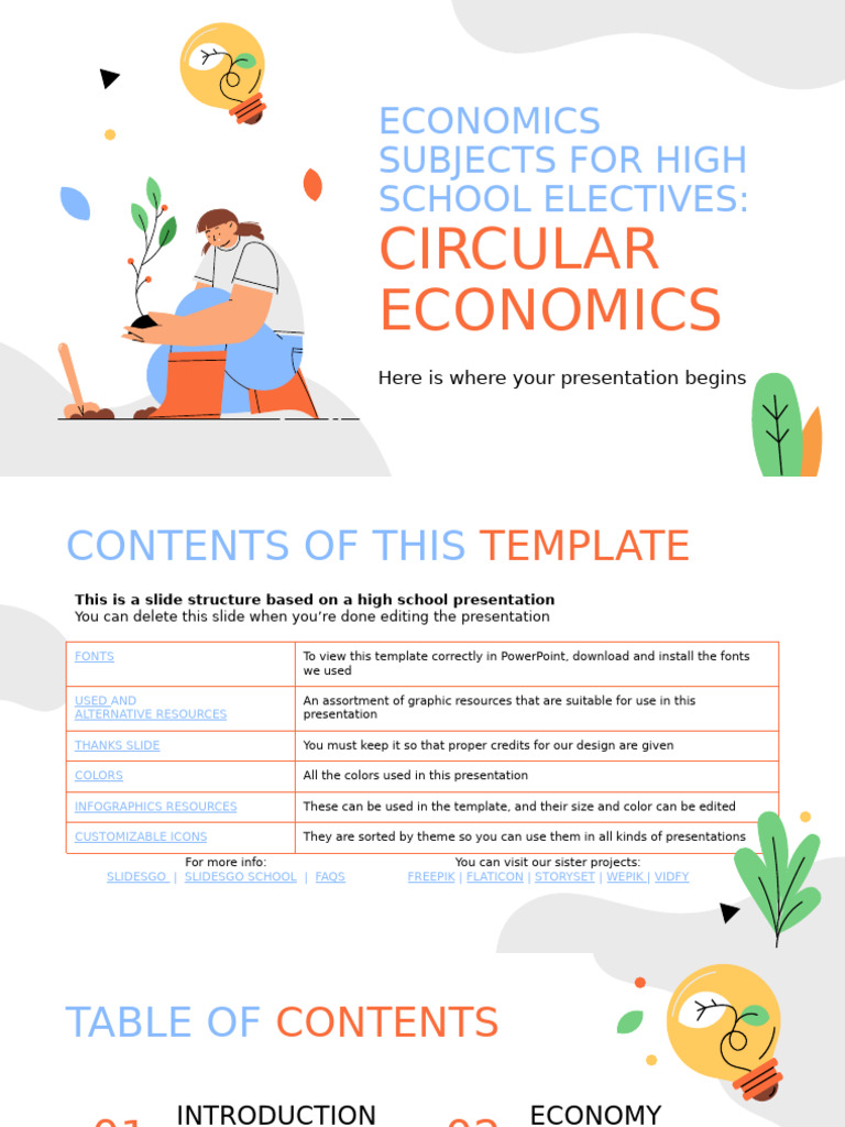 Economics Subject For High School Electives - Circular Economy by Slidesgo | PDF | Planets ...