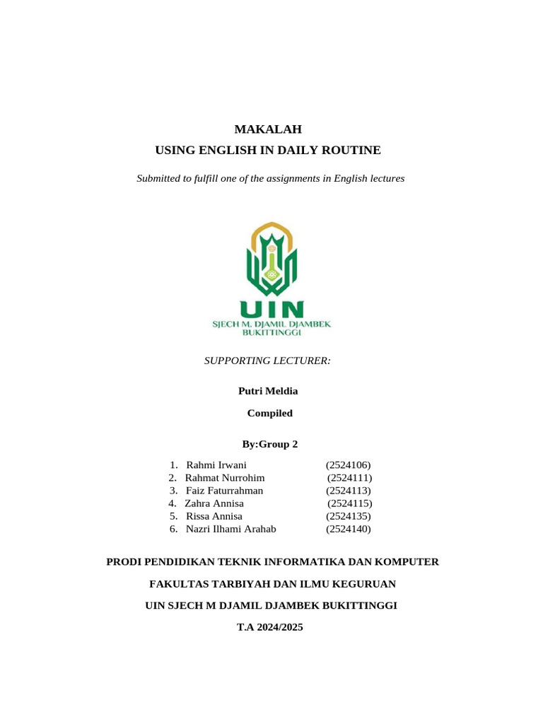 MAKALAH BAHASA INGGRIS 2 Yyyyyy-12 | PDF | Verb | Subject (Grammar)
