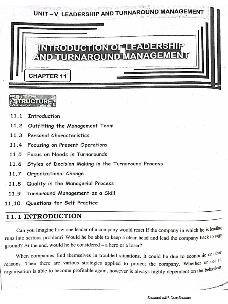 Leadership and Turnaround Management | PDF