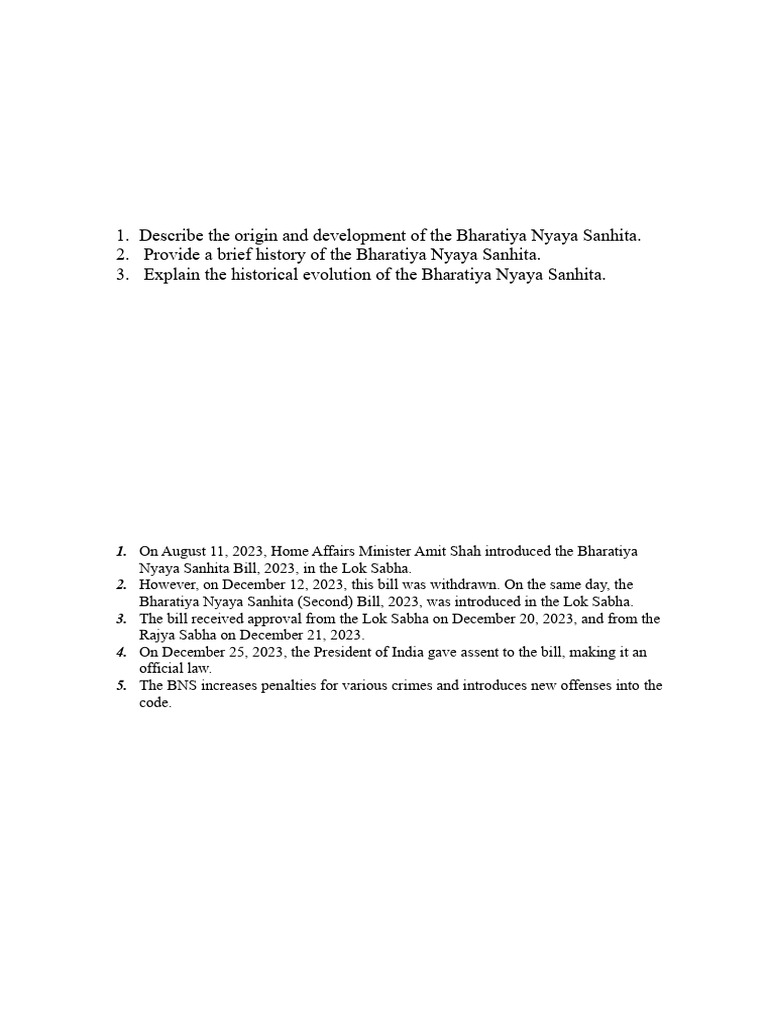 Historical Background of BNS | PDF | Crimes | Crime & Violence